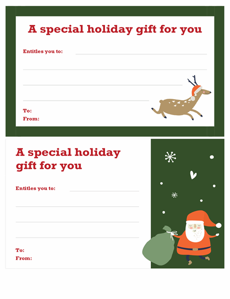 Christmas Gift Voucher Christmas Spirit Design 