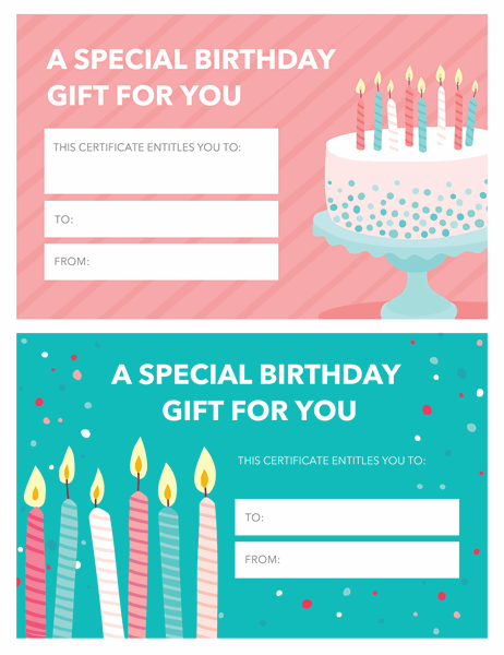 Birthday Gift Certificate Bright Design 