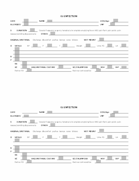 GU infection form (online)