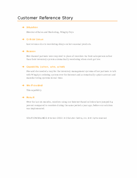 Customer reference story