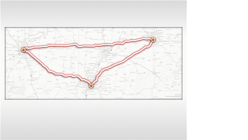 Animated travel routes on a map