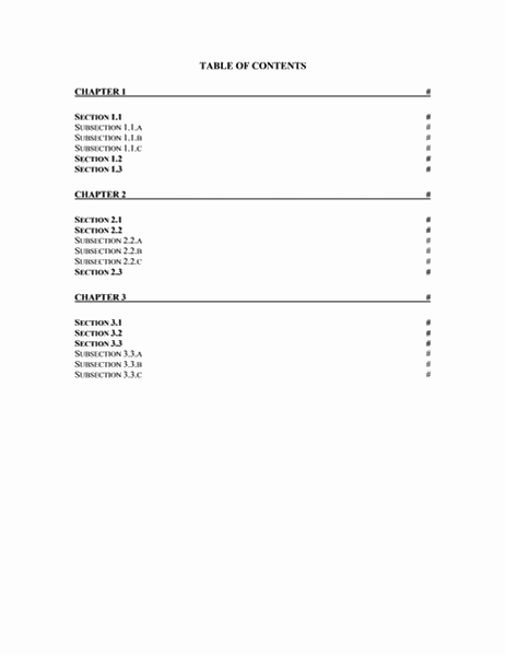 Apa Table Of Contents Apa Table Of Contents Word Apa Table Of 