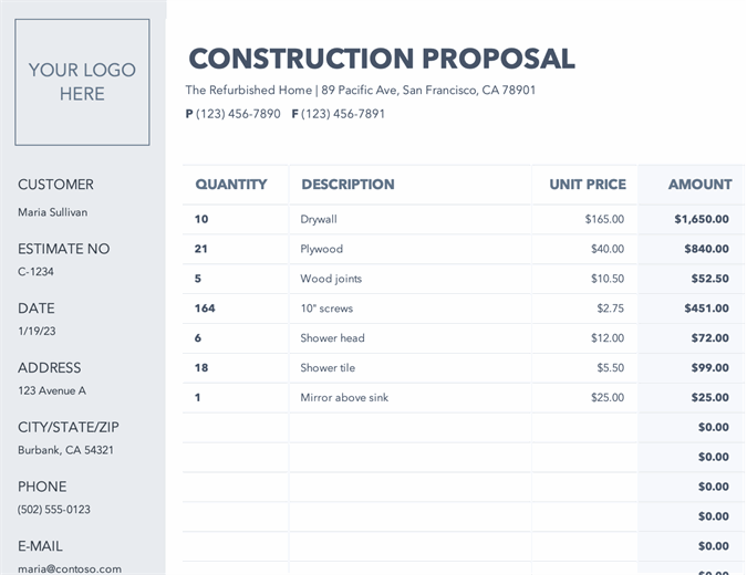 17 Home Construction Residential Construction Budget Template Excel Home
