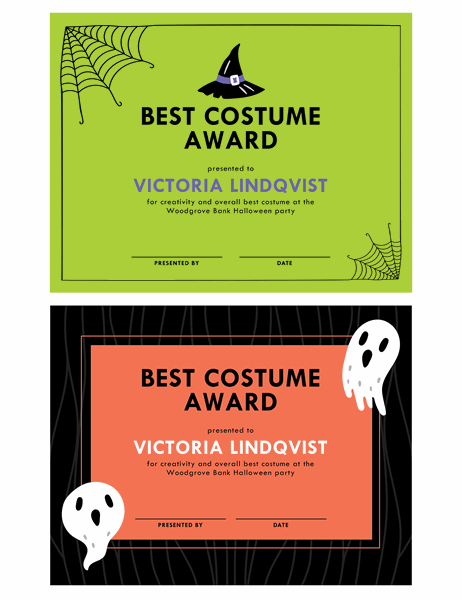 Halloween Costume Award