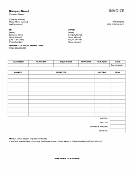 Paper Party Supplies Printable Invoice Template Invoice Template 