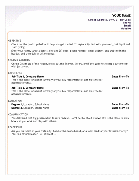 Entry level Resume