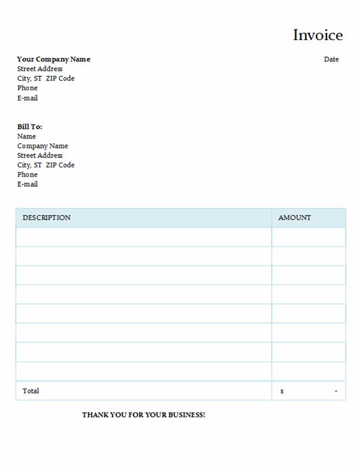 Paper Party Supplies Stationery Invoice Template Printable Invoice 