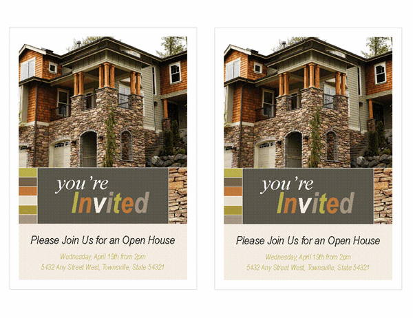 Real Estate Open House Invitation 2 Per Page 