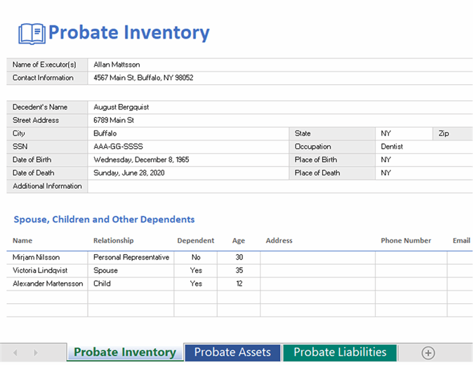  Executor Estate Accounting Worksheet Free Download Goodimg co