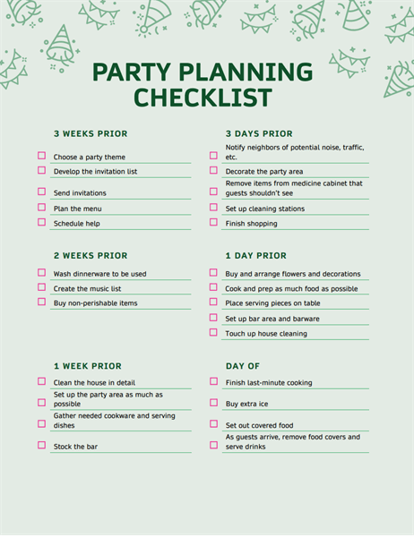  Party Planning Template DocTemplates
