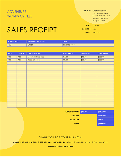Retro Sales Receipt