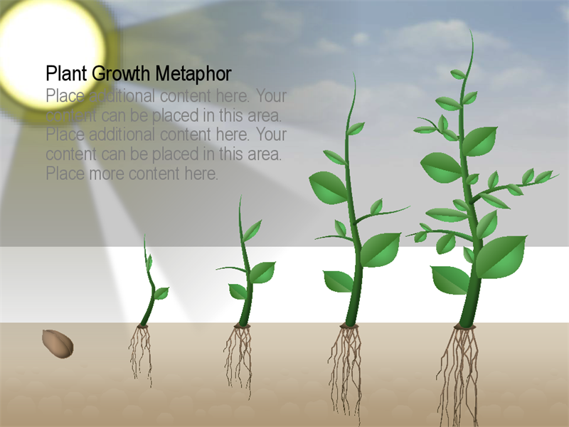 Business Growth Plant Metaphor Powerpoint Template