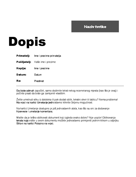 Službeni dopis (crveni)