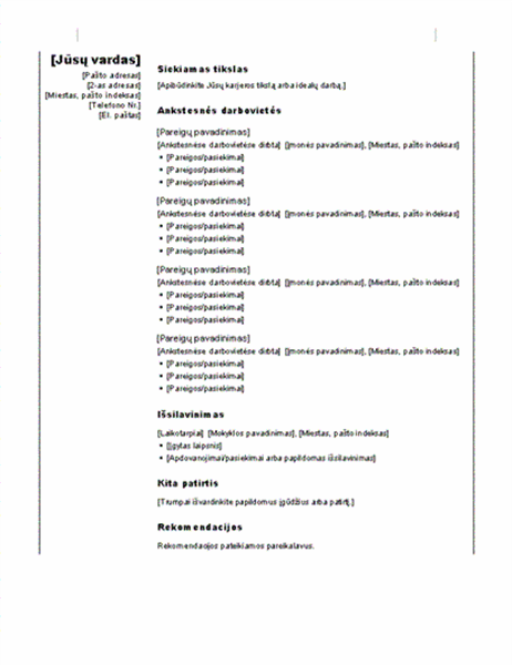 CV (gyvenimo aprašymas)