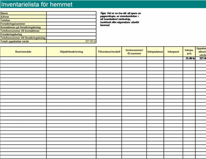 Liste De Inventariere Model